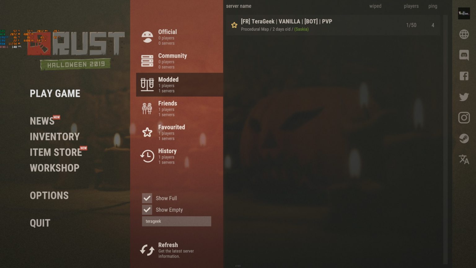 Nouveau serveur Survival PvP/bot : Rust – TeraGeek